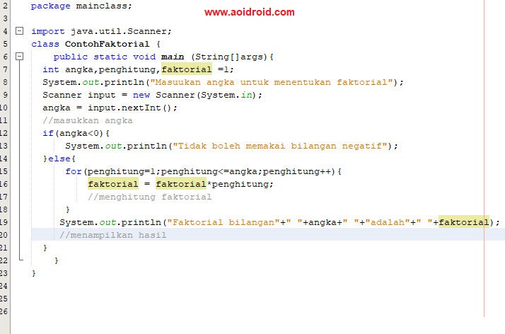 Program Faktorial Secara Rekursif Di Java Kopi Coding