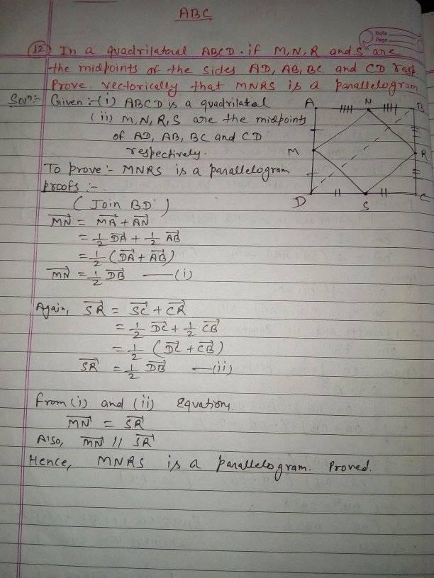 Class 10 Optional Math Vector(all proofs) & Important questions ...