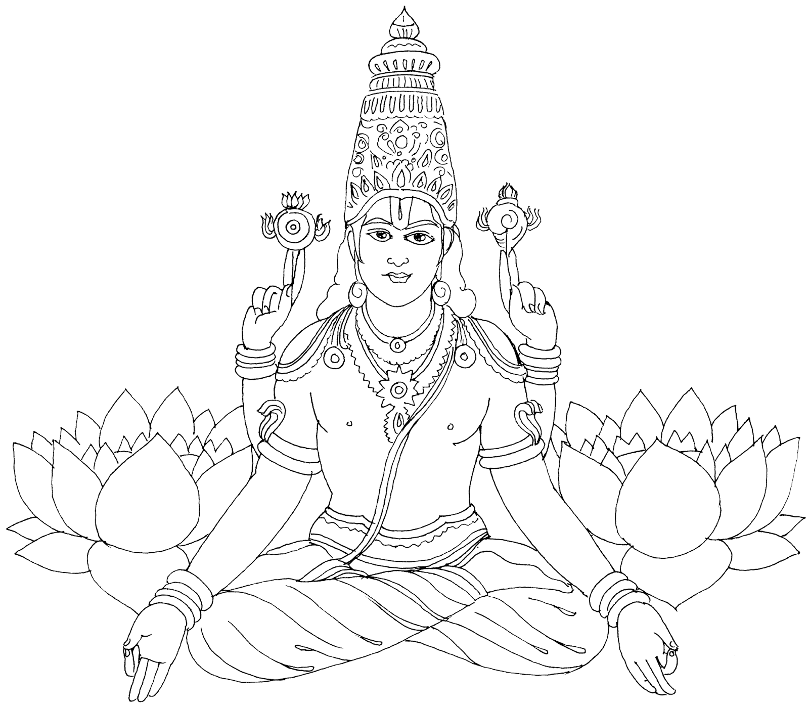 Tamil Cliparts: Venkatachalapathi Line Drawings for invitations