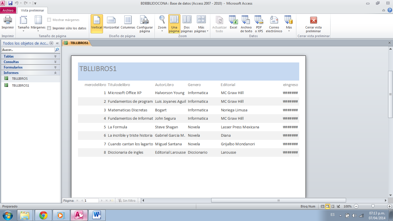 microsoft access: como hacer informes en access