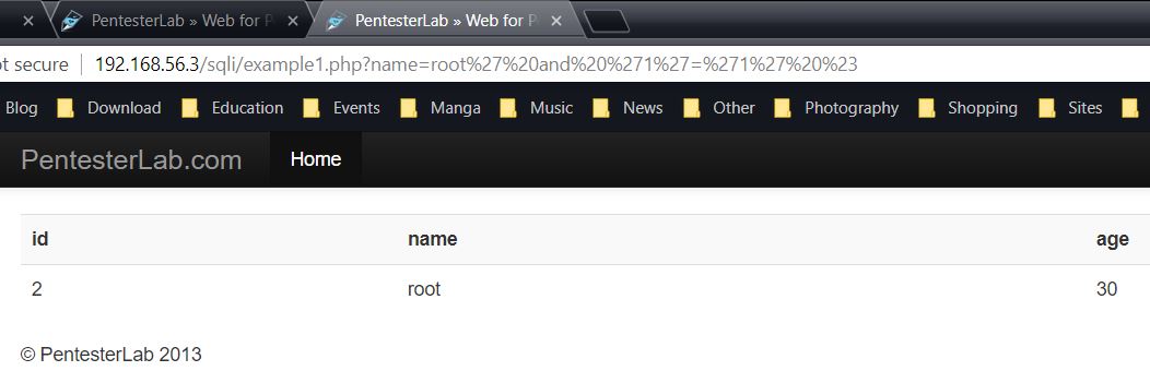 SQL Injection - [PentesterLab] Web for Pentester