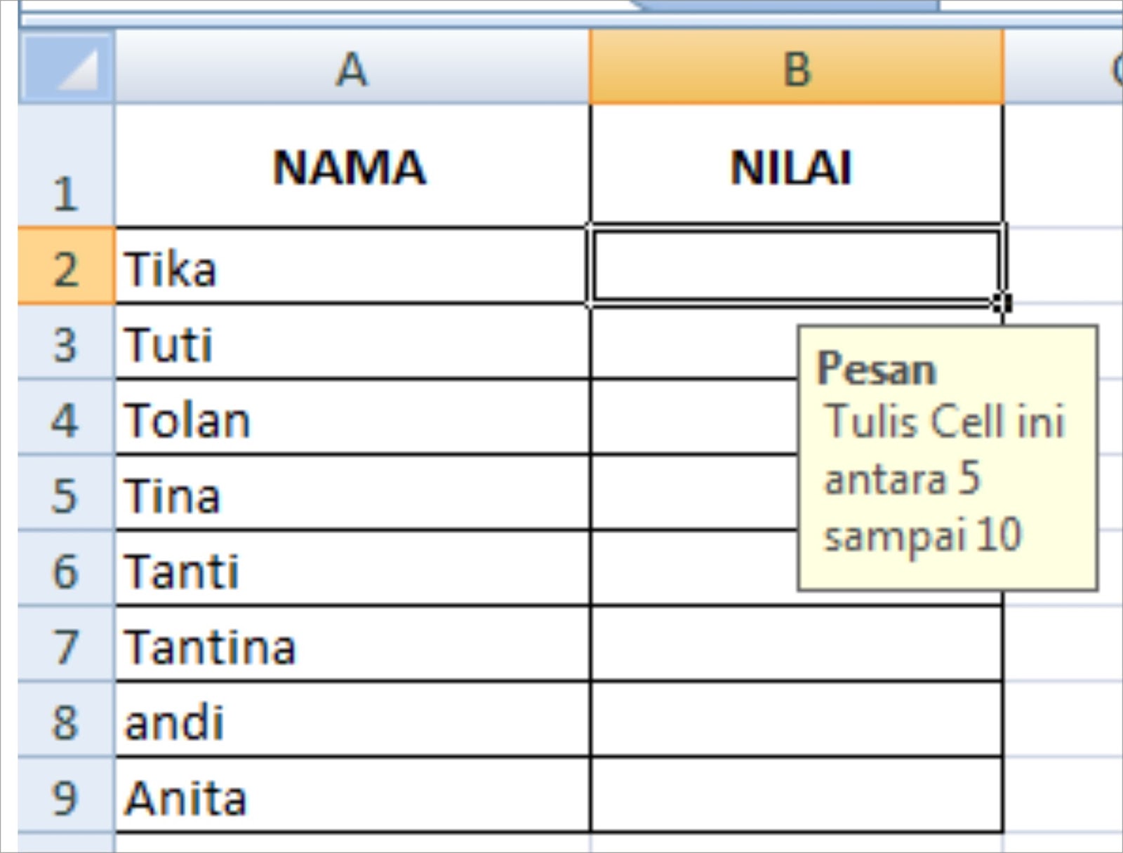 Data Validation Pada Ms Excel BELAJAR MS OFFICE Data Validation Pada Ms Excel BELAJAR MS OFFICE