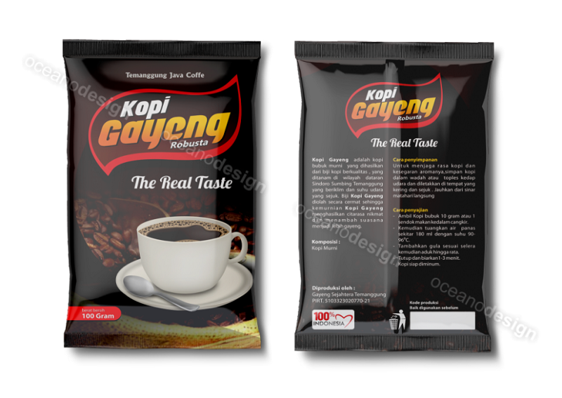 Desain kemasan / packaging kopi gayeng - Jasa Desain Grafis Jogja