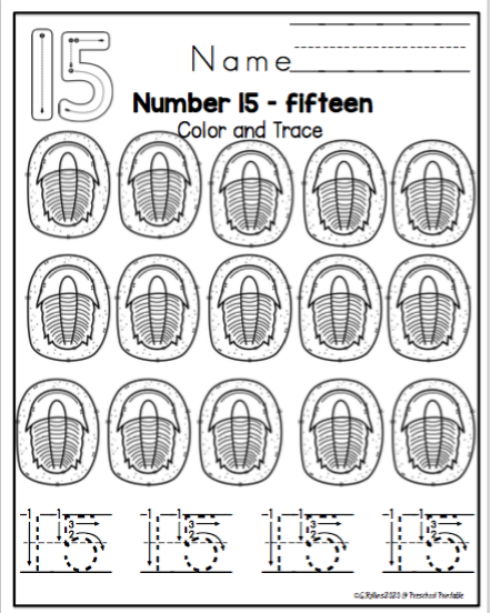 Dinosaur Number Trace 1-20 "No Prep" ~ Preschool Printables