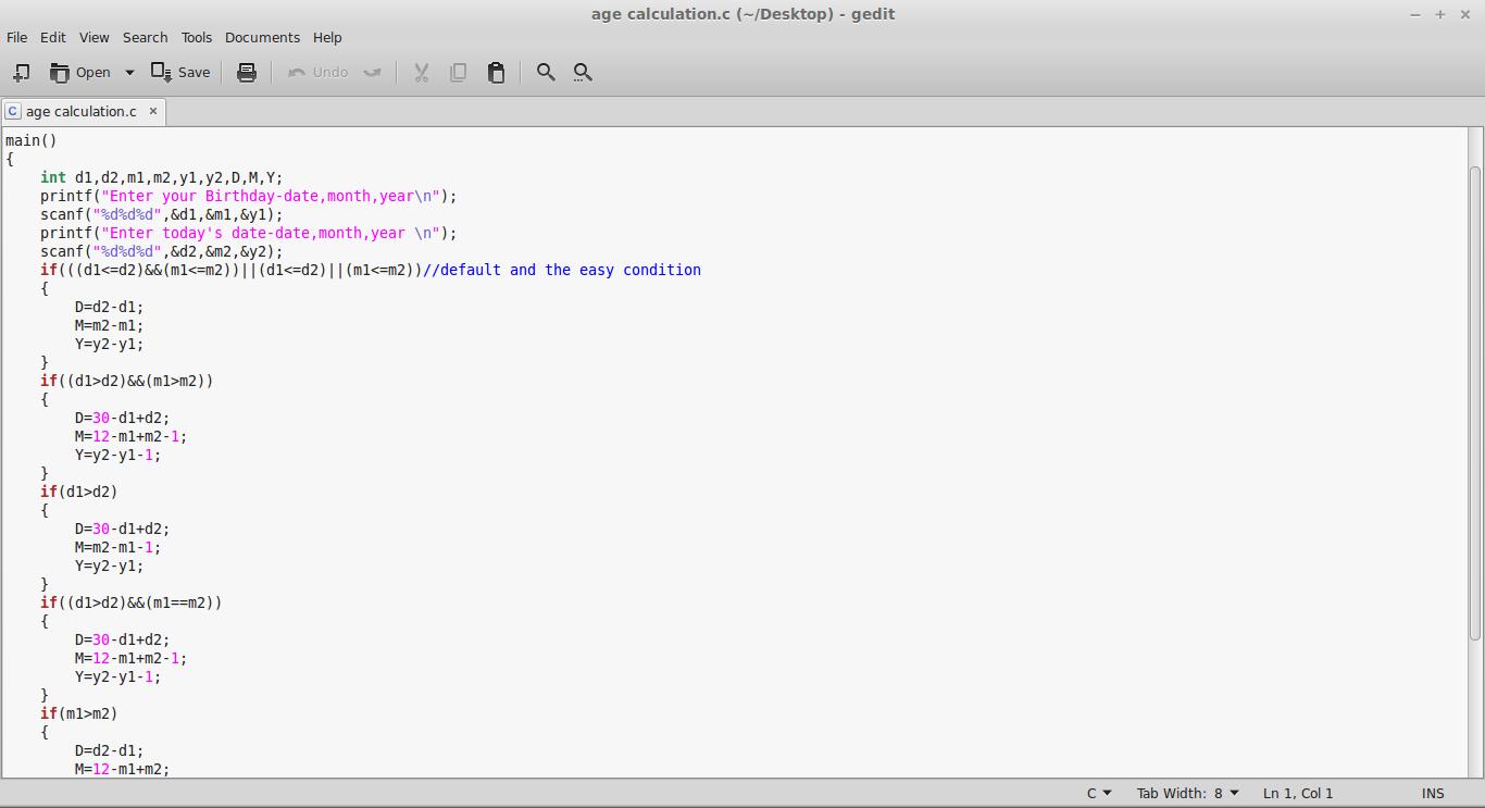 Program To Calculate Age In C Age Calculator Coding Riset