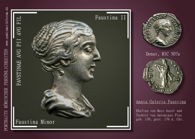 römische Kaiserportraits auf Münzen: Faustina Junior (Faustina II ...