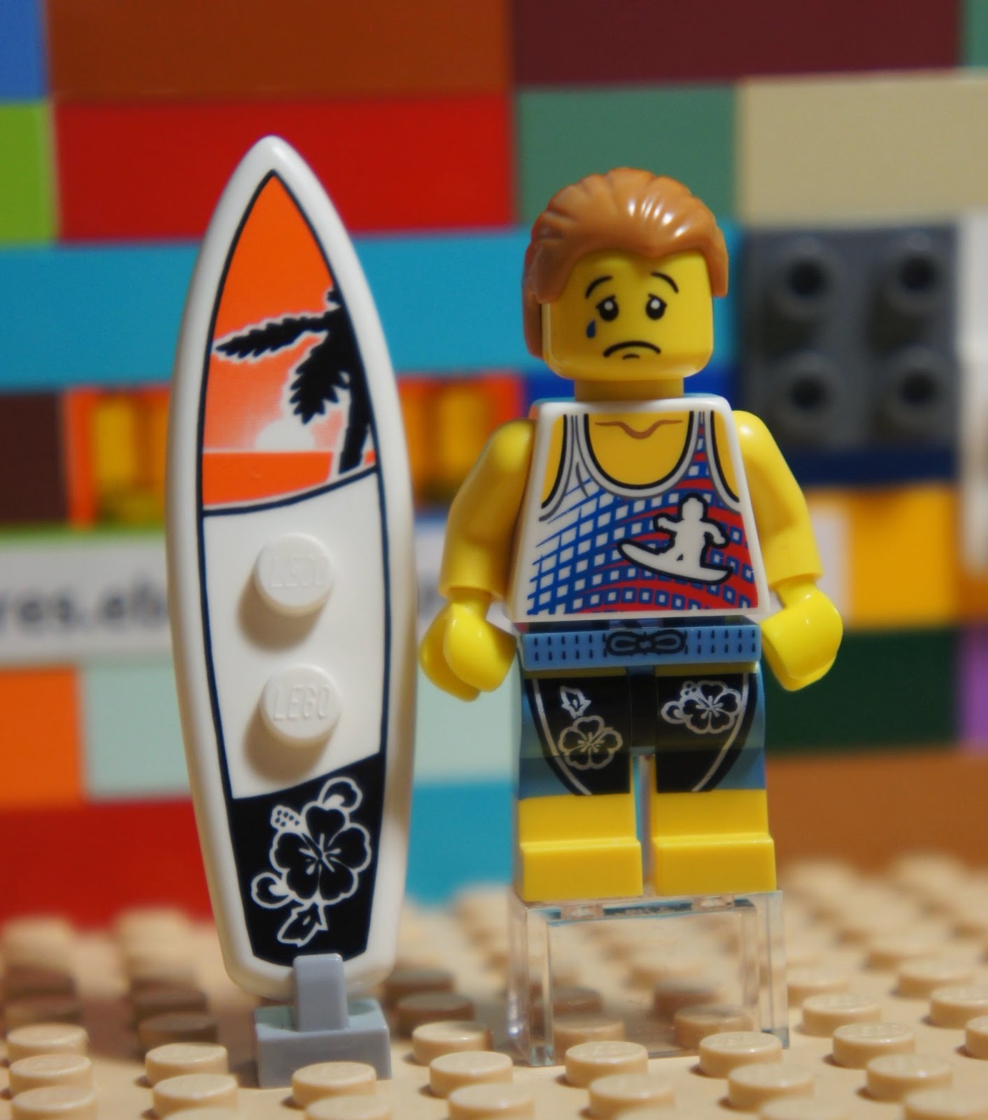LEGO Guy Man SURFER DUDE Swimmer Minifigure Beach City Ocean Sea ...