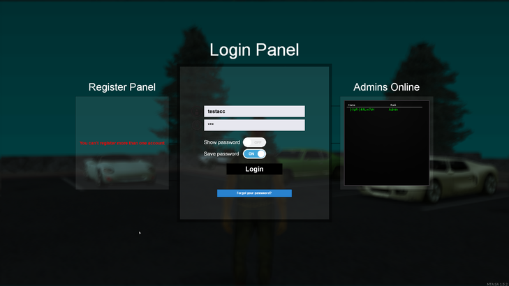 [MTA-SA] Painel Login V2 - MTA Brasil