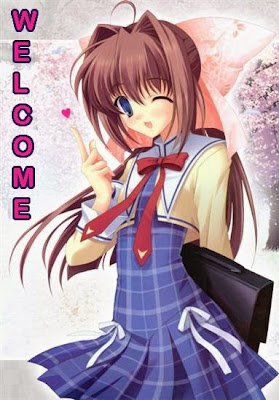 Anime Greeting Cards: Anime Girl - Welcome