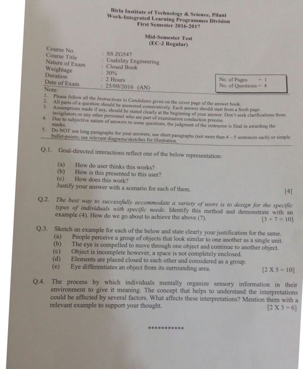 Coding Tech Life: Usability Engineering - ZG547- Mid-Semester Test ...