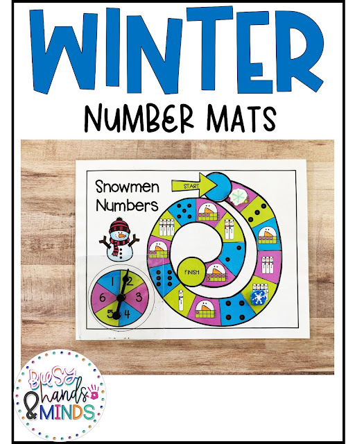 Winter Number Mats for Preschool | Busy Hands and Minds