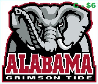 EASY PATTERNS: University of Alabama Crimson Tide cross-stitch pattern