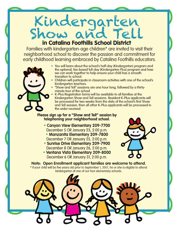 The Canyon View Coyote: Kindergarten Show and Tell