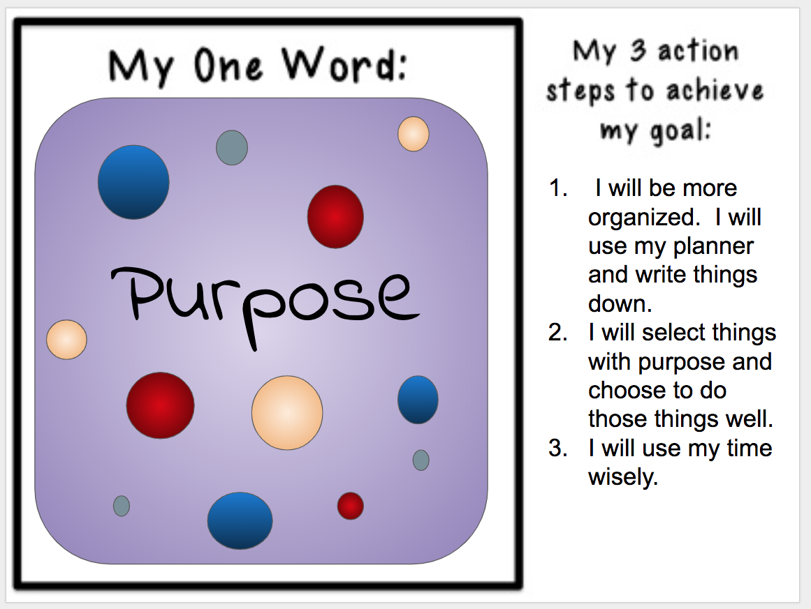 LisaTeachR's Classroom: Goal setting for the New Year: One Word