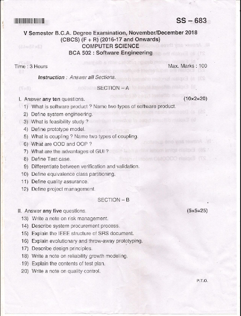 Bangalore University B.c.a. Computer Science Bca 502 : Software ...