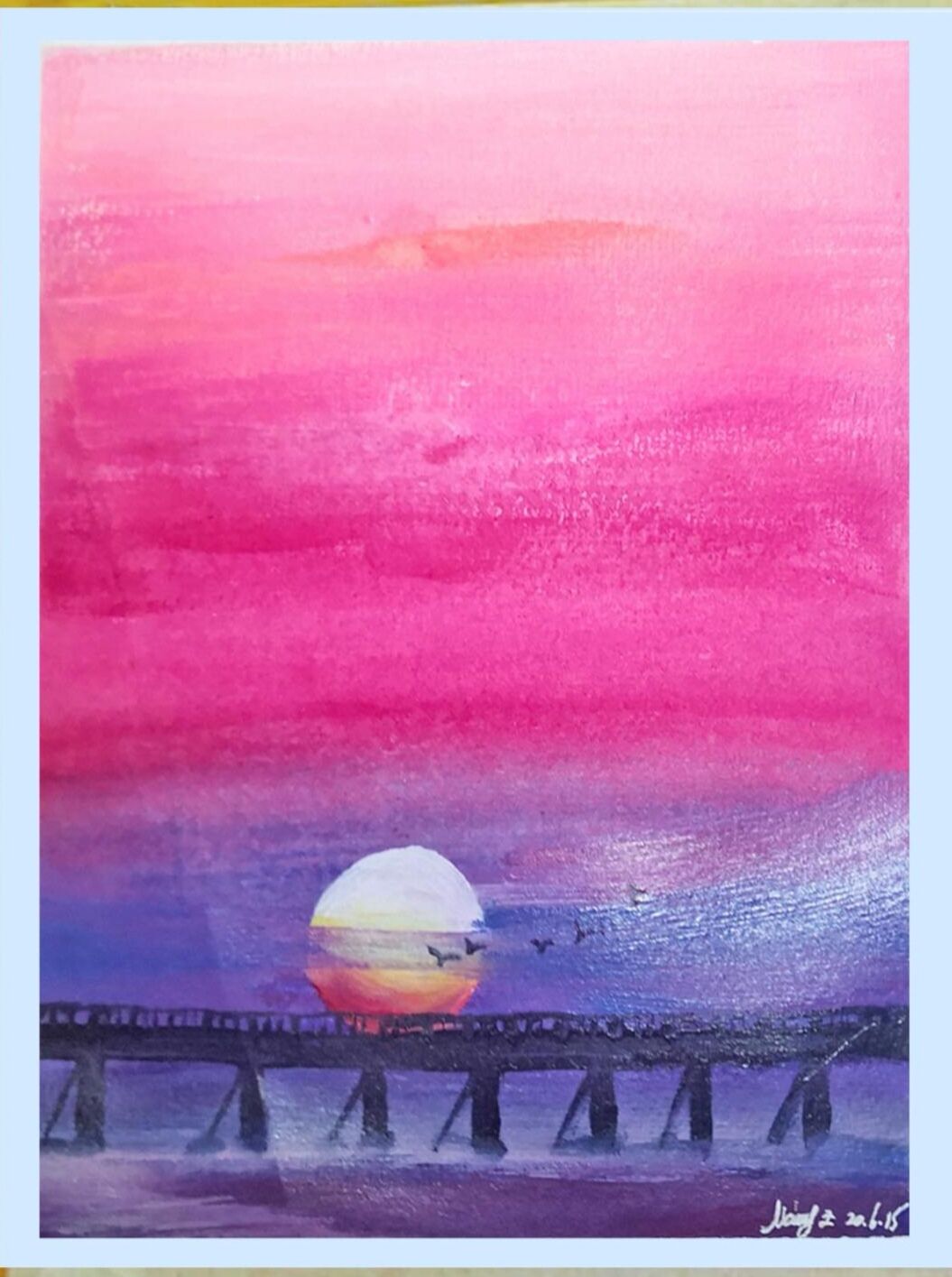 2 Acrylic painting of sunset landscape | How to draw sunset step by ...