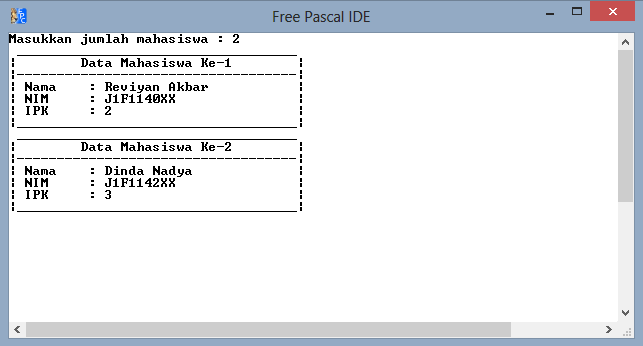 Contoh Proogram Selection Sort Data Mahasiswa pada Pascal ~ Gibut Ladimba