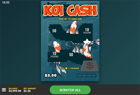 DEMO GAME SCRATCH CARD KOI CASH (MICROGAMING)