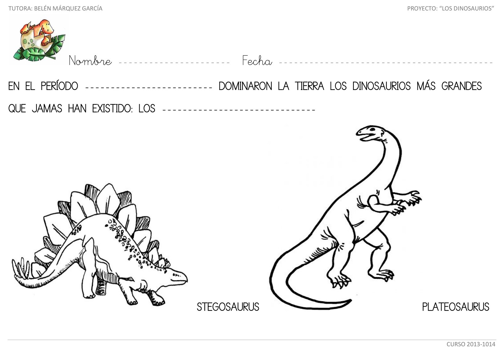 RECURSOS Y ACTIVIDADES PARA EDUCACIÓN INFANTIL: LOS DINOSAURIOS
