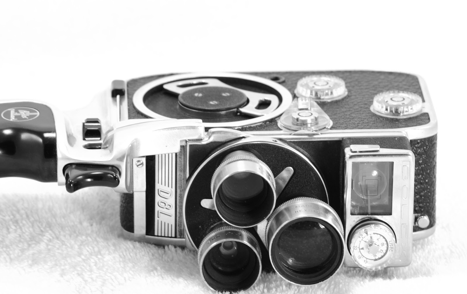Vintage Camera House: Bolex D8L 8mm movie camera with 3 lenses