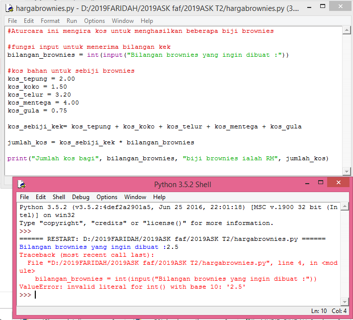 SAINS KOMPUTER & ASAS SAINS KOMPUTER: ASK T2 : KOD ARAHAN PYHTON