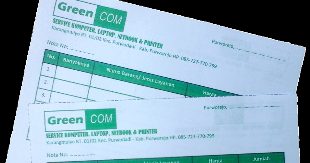 Contoh Nota Belanja Sembako / Contoh Nota Penjualan Ms Word Format Blog ...