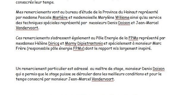 exemple de remerciement rapport de projet word et pdf