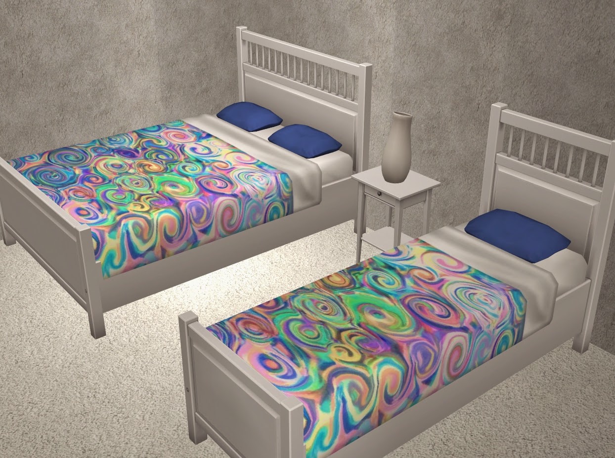 TheNinthWaveSims: The Sims 2 - Swirly Bedding