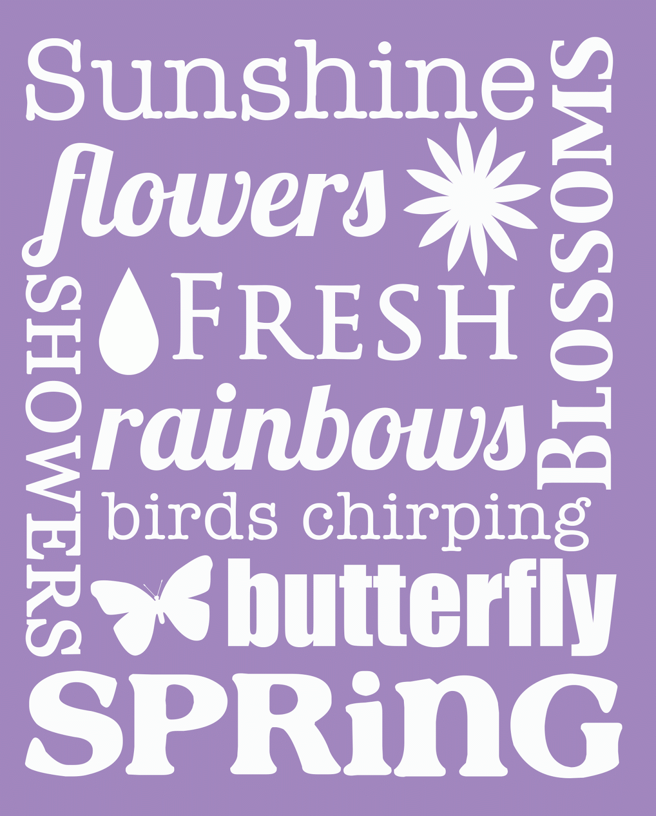 Two Yellow Birds Decor: Free Spring Subway Art Printable #1