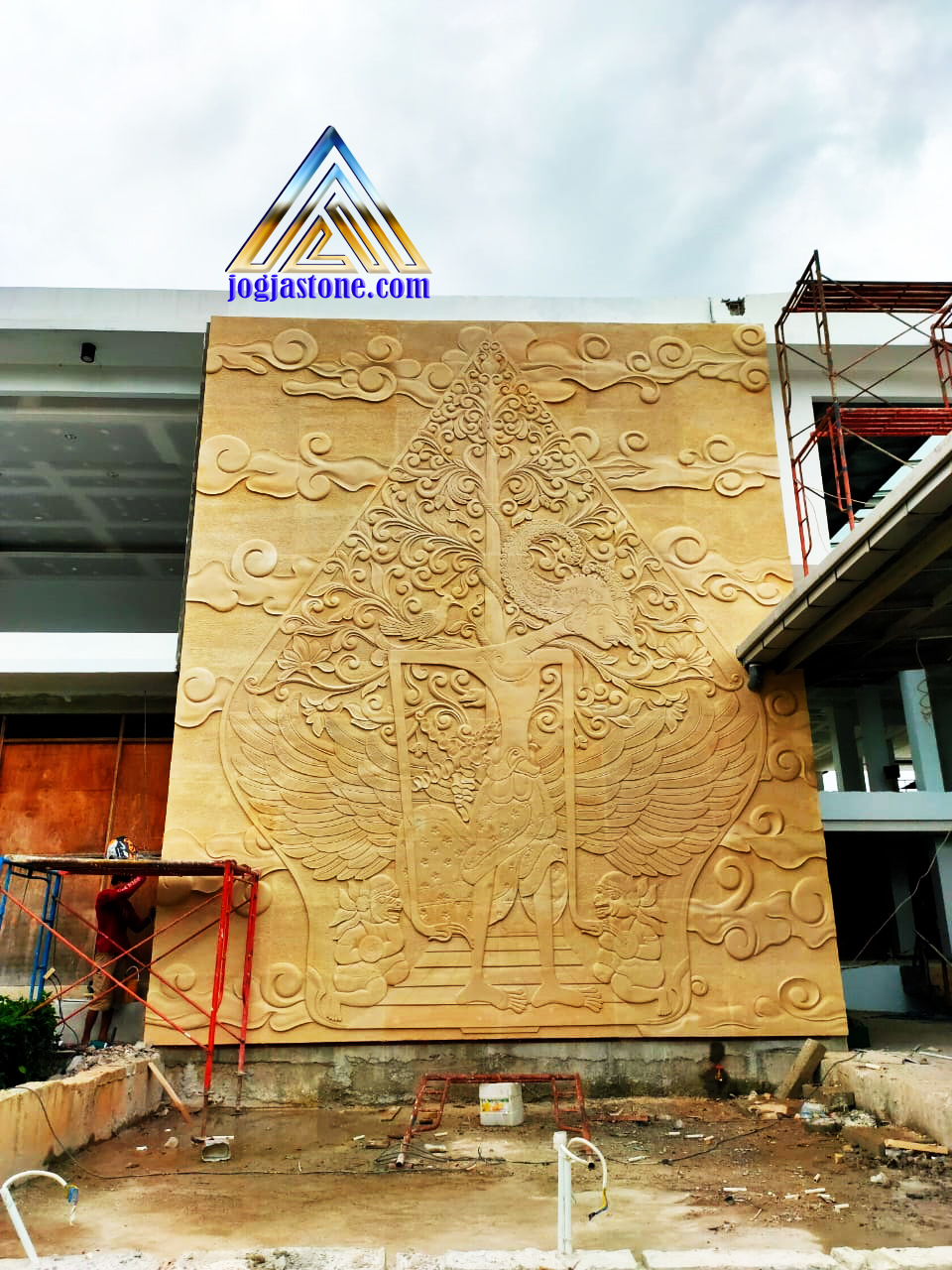 Ukiran relief kayon tempel dinding ukuran besar