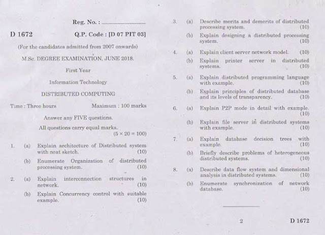 Bharathiar University M.Sc- Information Technology DISTRIBUTED ...