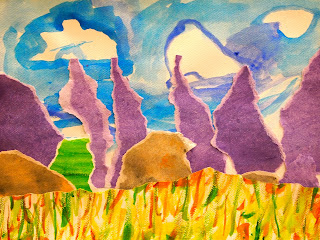 new city arts: second grade watercolor landscapes
