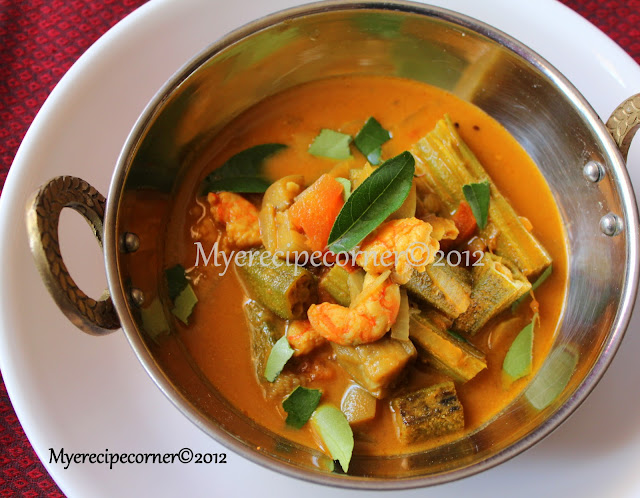Mye's Kitchen: Chettinad Prawn and Vegetable Curry/ Eral Kulambu