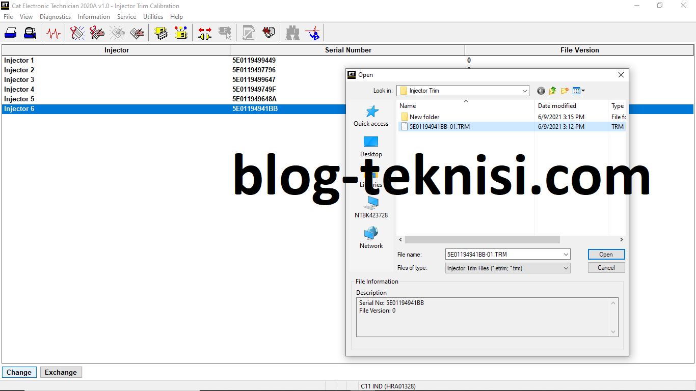 Injector Trim Calibration using Caterpillar ET Software - Blog.Teknisi