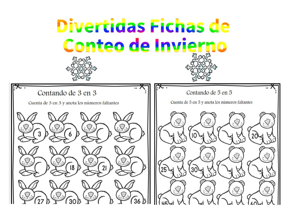 Excelentes Fichas de Conteo de Invierno Preescolar y Primaria ...