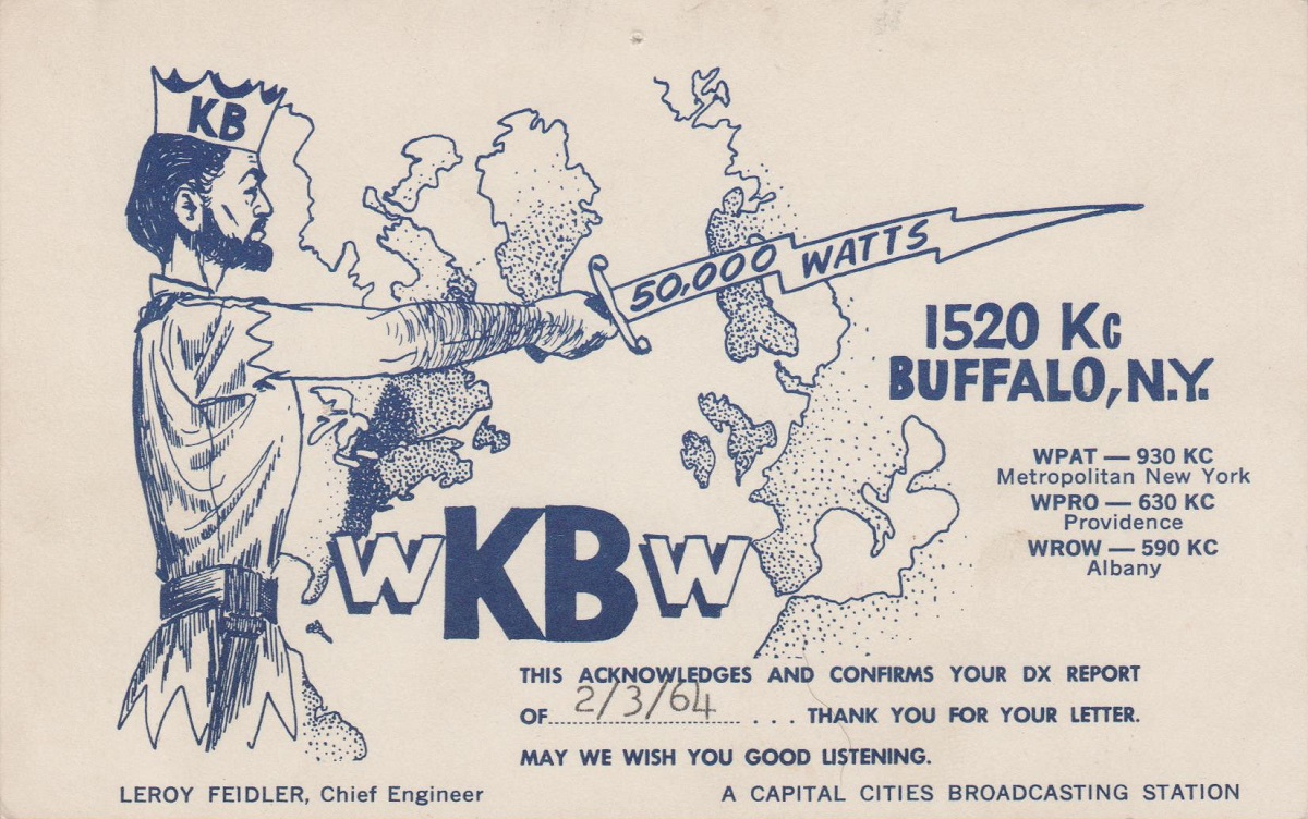 Vintage QSLs from the Golden Days of Radio : WKBW Buffalo, New York ...