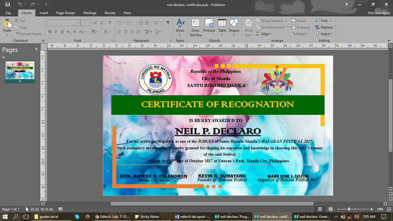 I Can See You....: Exercise no. 8 (Microsoft Publisher)