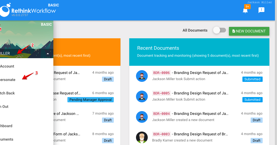 Rethink Workflow Support: How to impersonate someone in your organization?