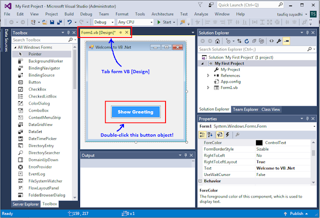 My First Windows Application Project Using Visual Basic .Net | Robotics ...