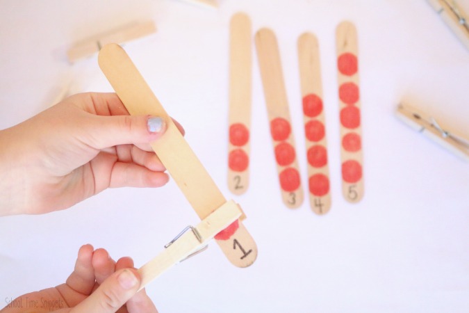 Clothespin Counting: Fine Motor Math for Toddlers | School Time Snippets