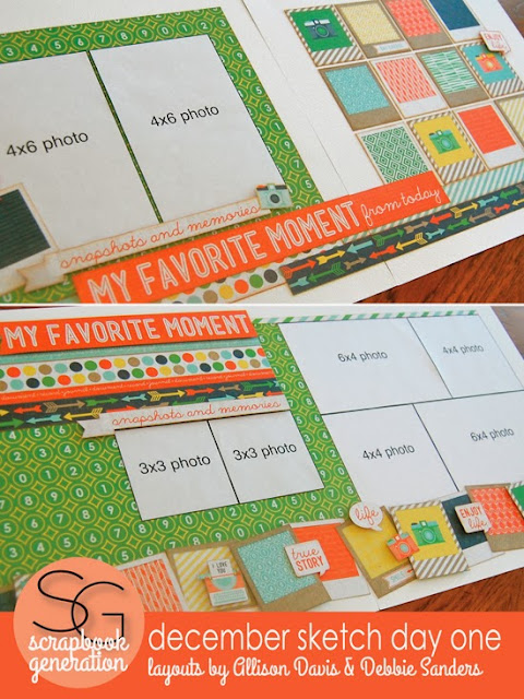 SCRAPBOOK GENERATION: December Sketch Day One layouts...