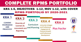 COMPLETE RPMS PORTFOLIO (SY 2020-2021) KRA 1-5, Obj. 1-12, MOV 1-12 ...