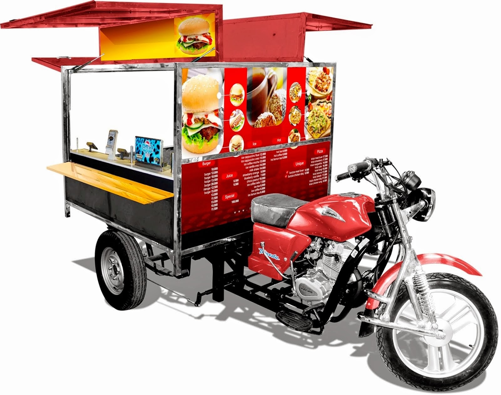 kaisar motor tiga roda, motor tiga roda bak sampah, triseda bak standar ...