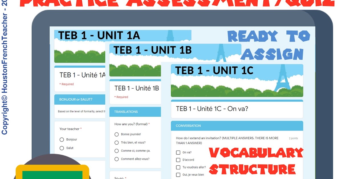 French Level 1 Distance Learning - Google Forms T'es branche TEB1 UNIT ...