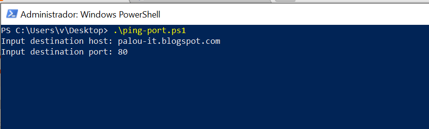 Palou-IT: Ping to a specific port