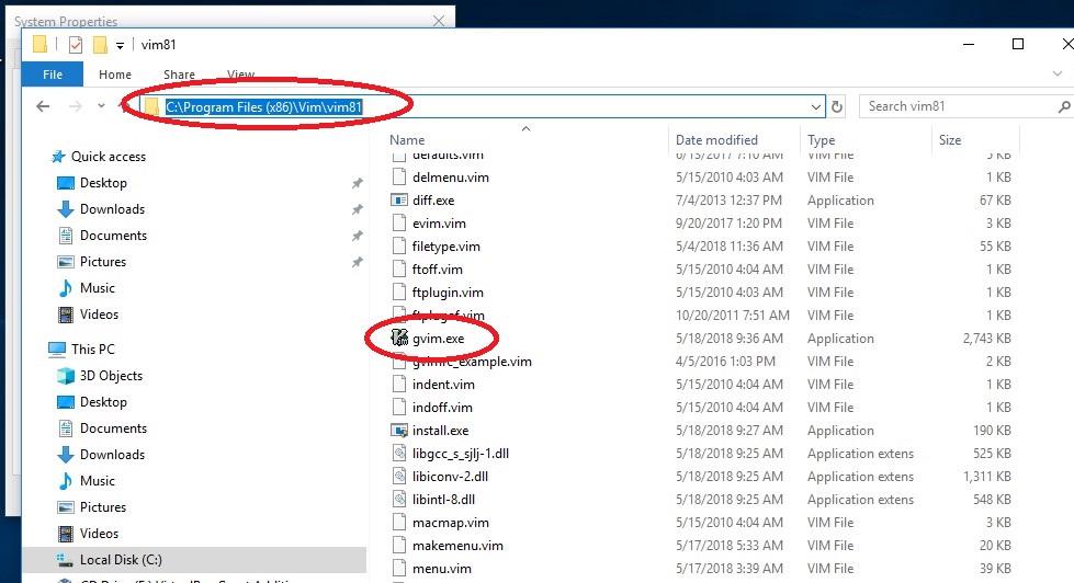 C development environment with gcc vim and radare2 in Windows 10 the ...