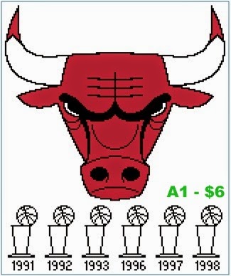 EASY PATTERNS: Chicago Bulls cross-stitch pattern