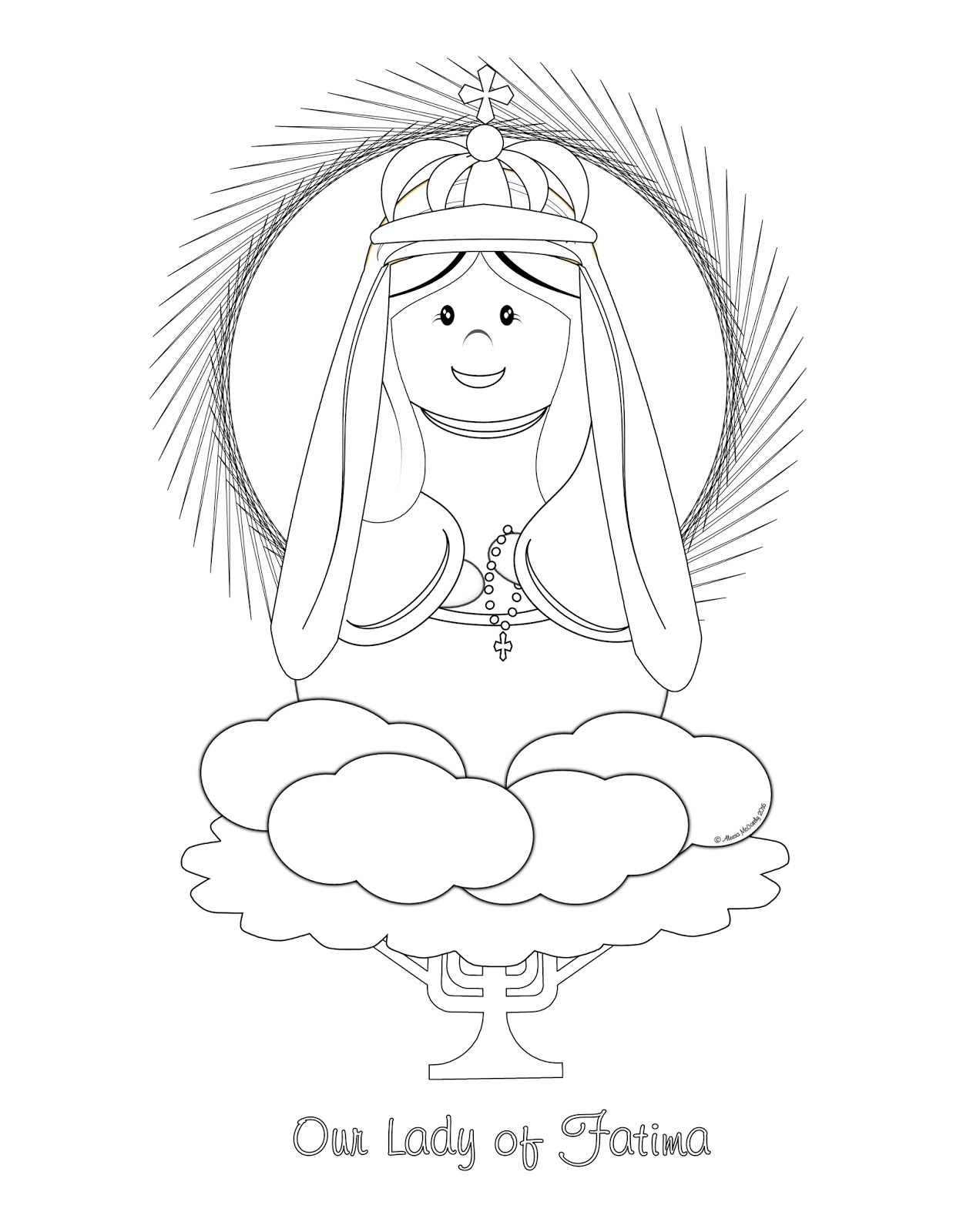 Our Lady Of The Rosary Coloring Sheet Sketch Coloring Page