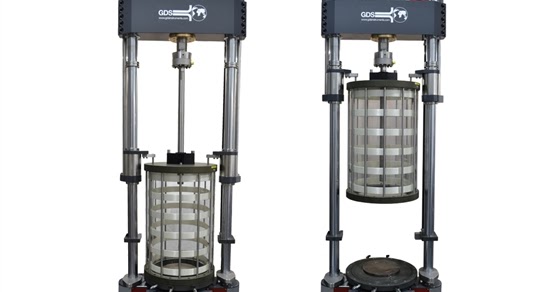 Cyclic triaxial testing machine – several components of this machine