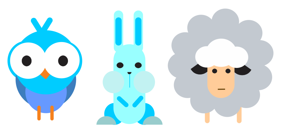 Flat Animal Character Design - Illustrator Creative Art ~ illustratorart
